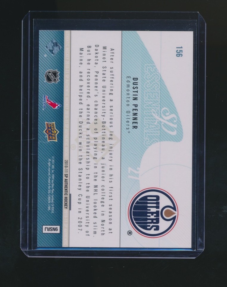 DUSTIN PENNER 2010-11 UPPER DECK SP AUTHENTIC ESSENTIALS 1797/1999 #156 | eBay