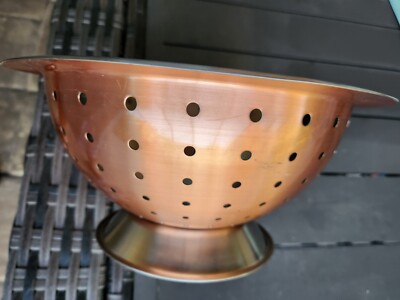 BEAUTIFUL STAINLESS STEEL WITH COPPER PLATED COLANDER | eBay