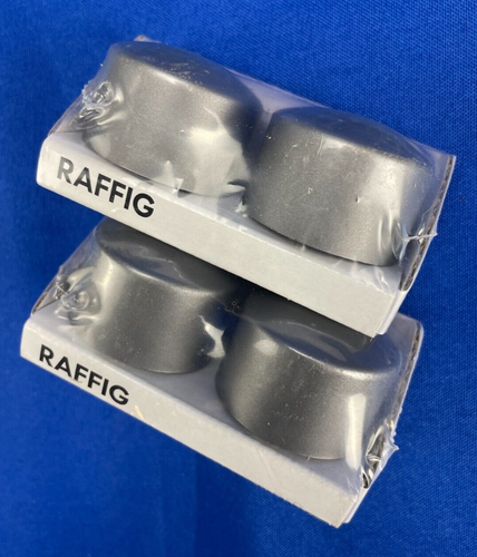 (4x) Ikea Raffig Finials 2 Pair Silver 002.199.37 Curtain Rod Screw End ...