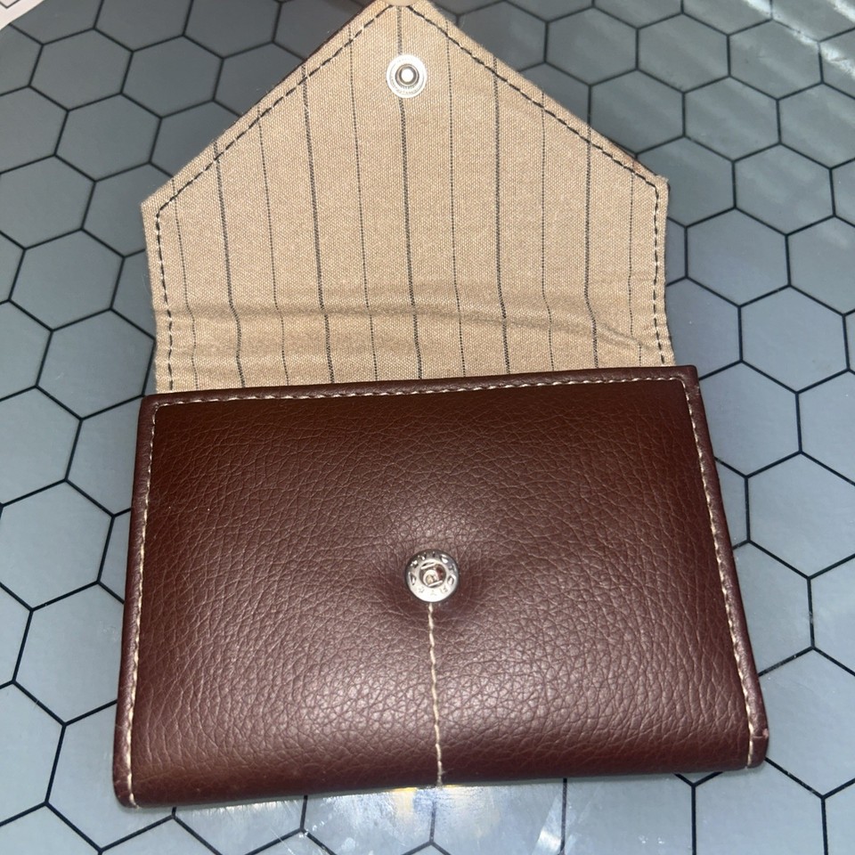 Rolodex Brown Envelope Style Flap Top Stitched Business Card Holder ...
