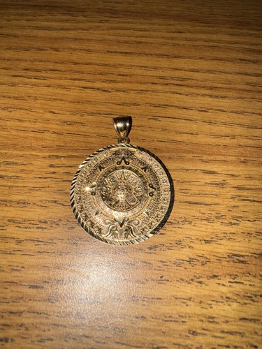 14K Solid Gold Pendant Of The Aztec Calendar. Defined Details. | eBay
