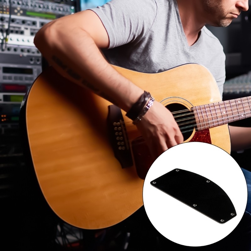 6 Holes Pickguard Back Cover Plastic Bass Guitar Cavity Cover Guitar ...