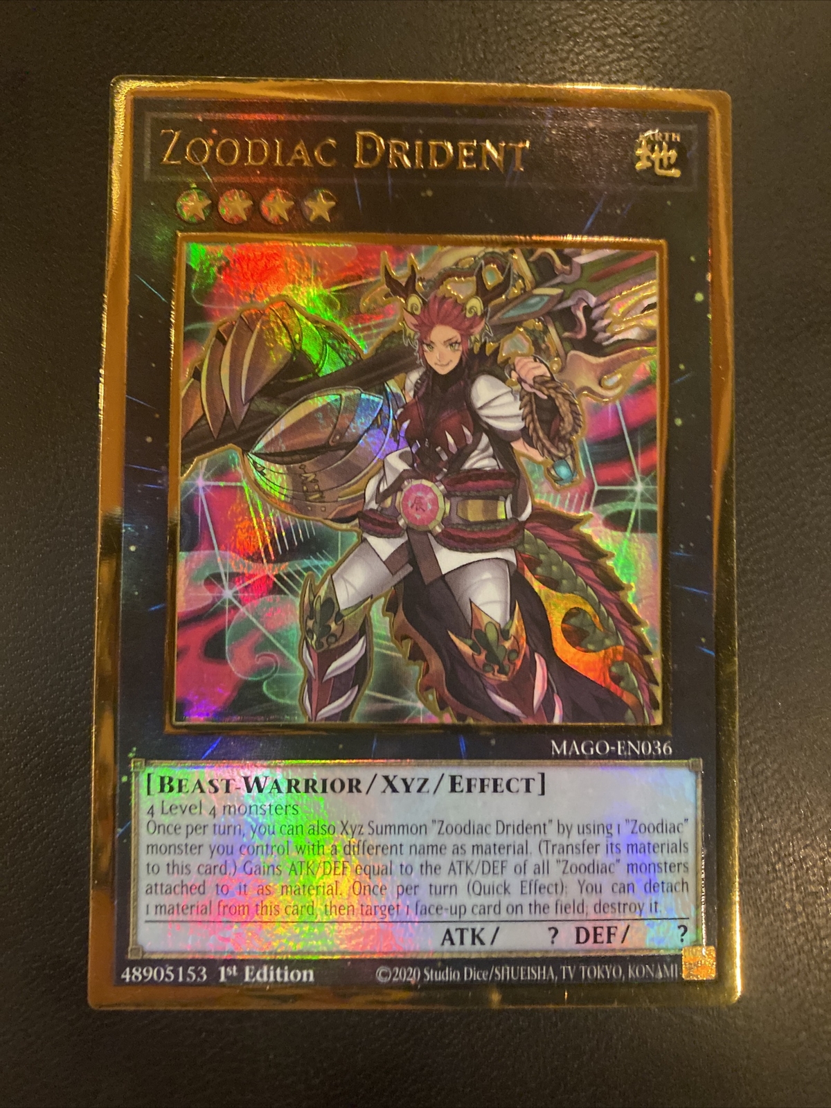 YUGIOH! 1-ZOODIAC DRIDENT-PREMIUM GOLD RARE-1ST ED- MAGO-EN036 | eBay