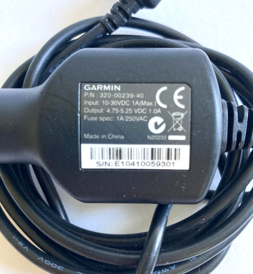 Genuine Garmin NUVI GPS Car Charger 320-00239-40 Mini USB Power Cord ...