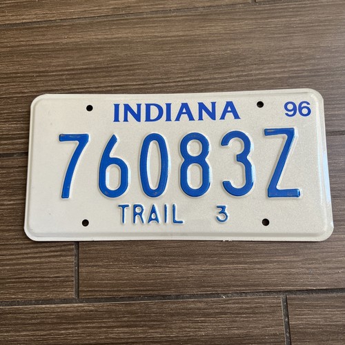 Vintage 1996 Indiana Trail 3 License Plate Clean No Tag Stickers | eBay