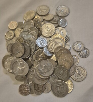 90% Junk Silver Coins $1 Face Value - Mixed Coins Average Circulated ...