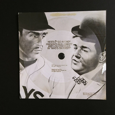 Abbott & Costello Who's on First 33 1/3 Eva-Tone Clear Soundsheet on B ...