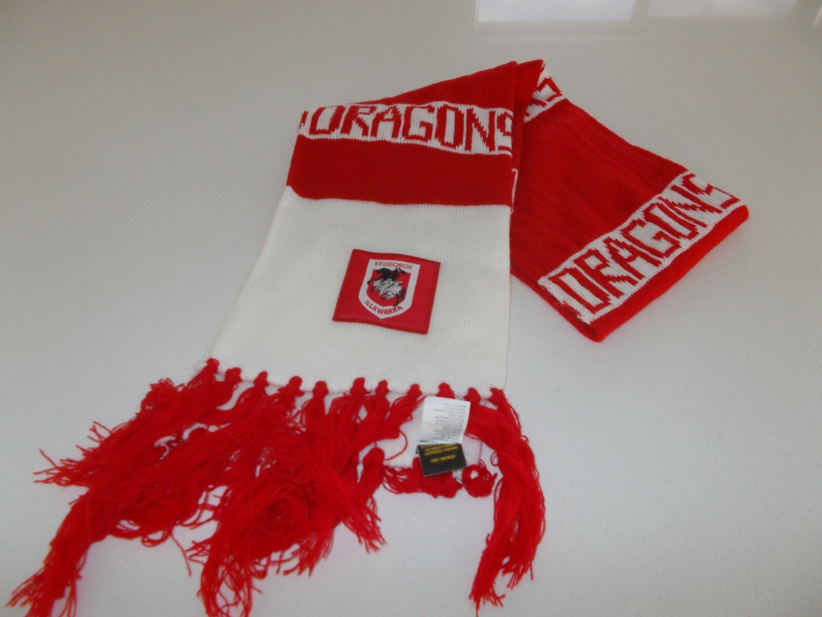 ST GEORGE DRAGONS - OFFICIAL NRL WOOLEN BAR SCARF WITH PATCH | eBay ...