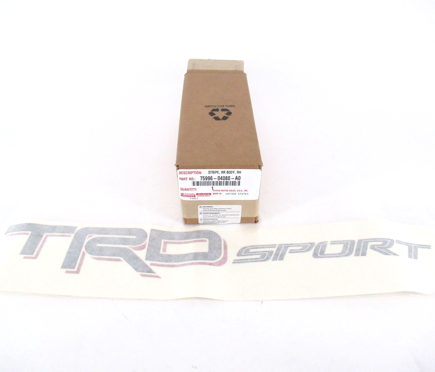 Genuine OEM Toyota 75996-04080-A0 TRD Sport Bedside Decal Black Red 16 ...
