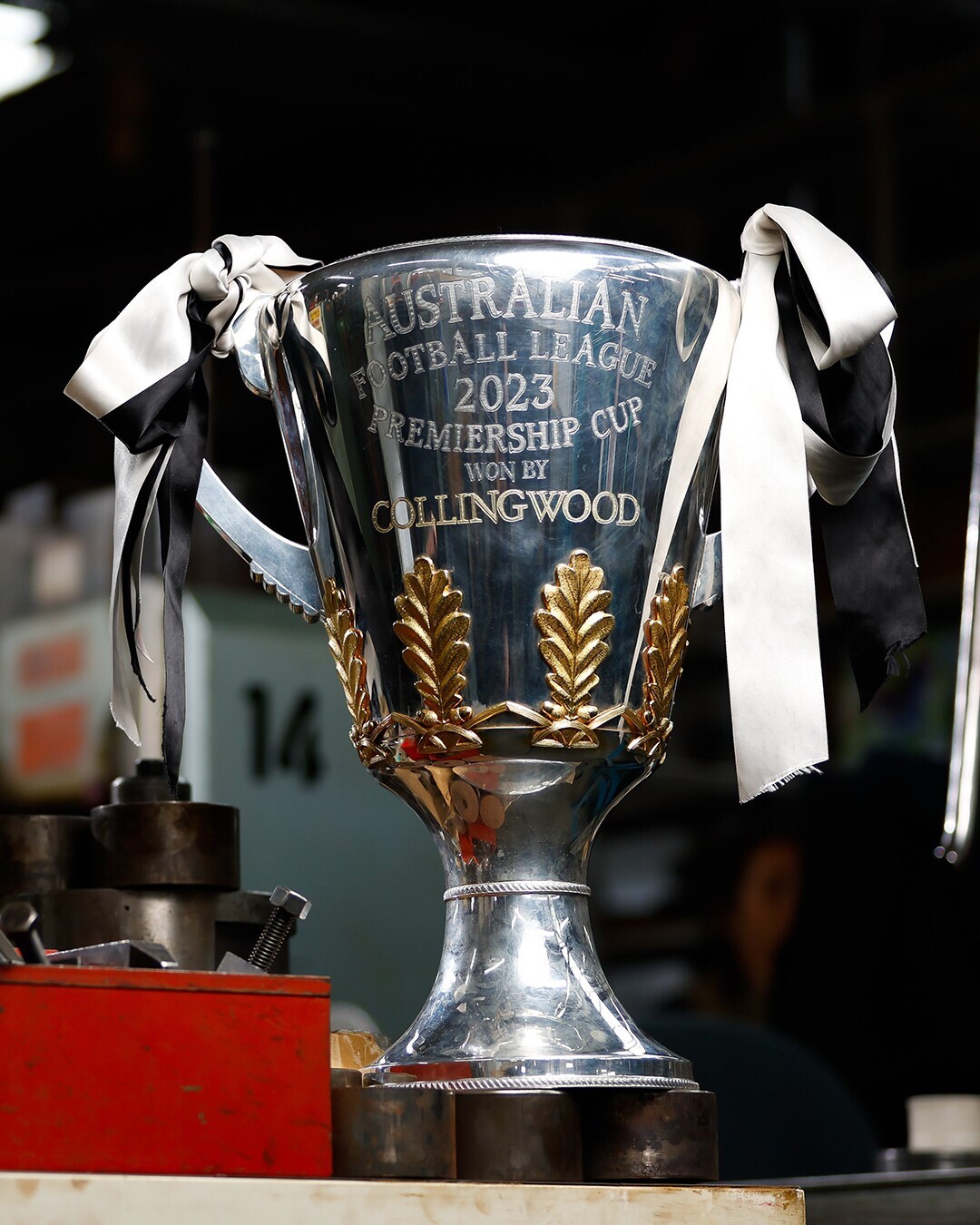 LAMINATED PREMIERS 2023 Collingwood magpies AFL football team CUP ...