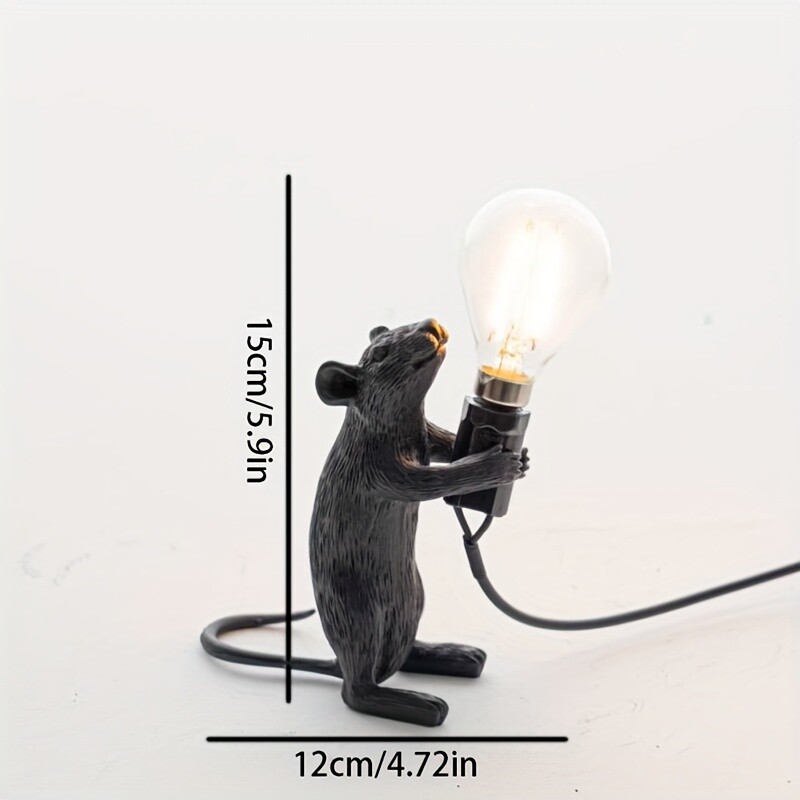 Chic Nordic-Inspired Mini Mouse Table Lamp Resin Animal Design with Eye ...