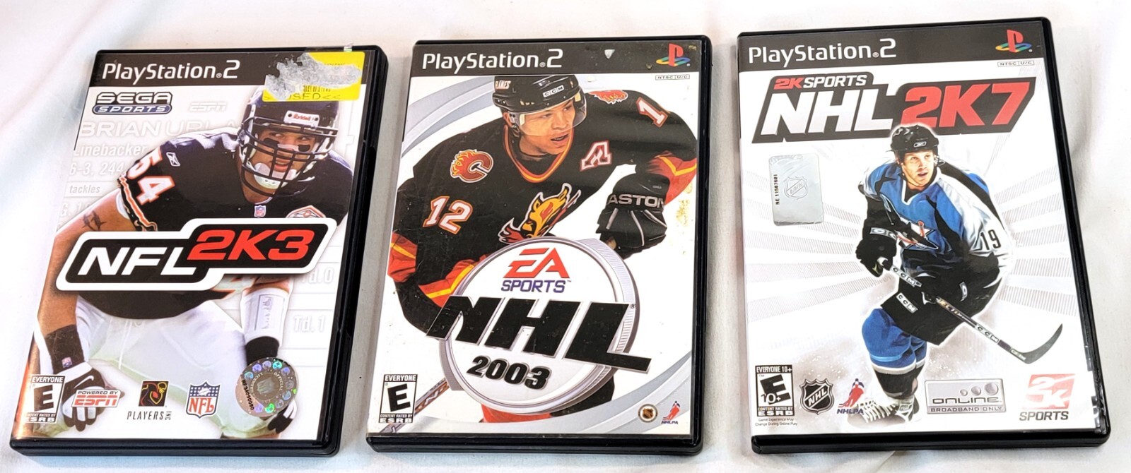 Sony Playstation 2 PS2 Hockey Football Game Lot NHL 2003, NHL 2K7, NFL ...