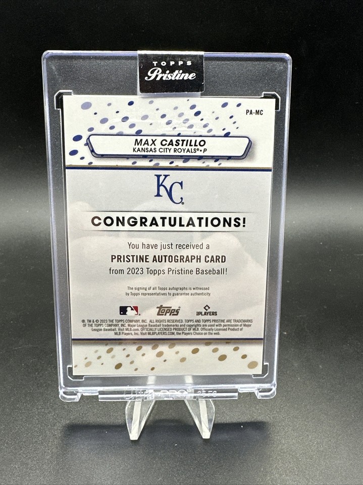 2023 Topps Pristine MAX CASTILLO Encased Pristine Autograph RC KC ...