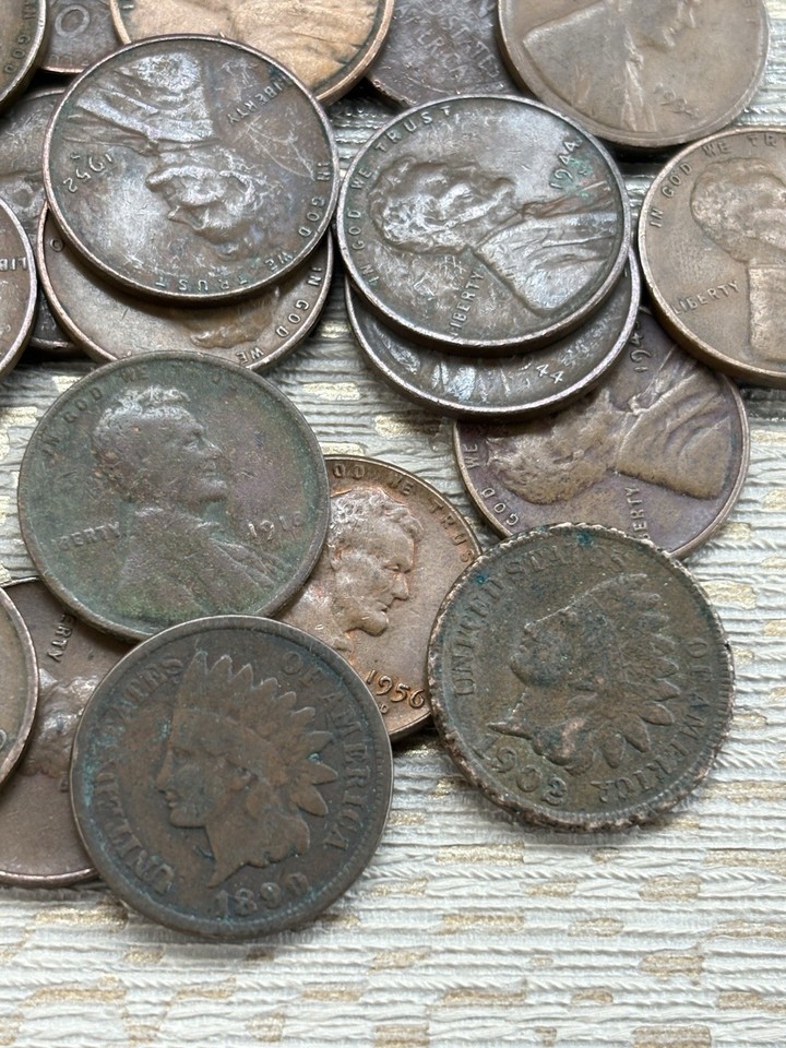 Old Mixed U.S. Coin Lot! Indian Head Penny, Wheat Cent, Buffalo Nickel ...
