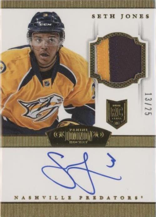 2013-14 Panini Dominion - Rookie Patch Autograph Seth Jones #204 Gold ...