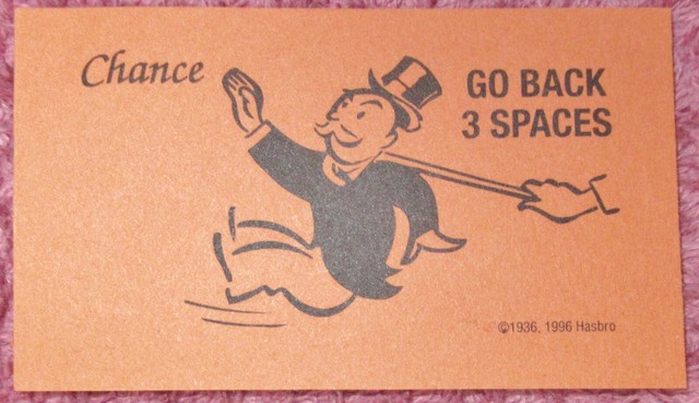 Monopoly - GO BACK 3 SPACES - Chance Cards lot of 10 | eBay