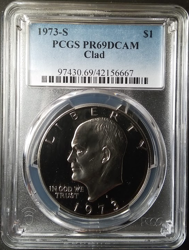 :1973-S $1 Eisenhower Clad Dollar Proof PCGS PR 69 DCAM Highest Grades ...