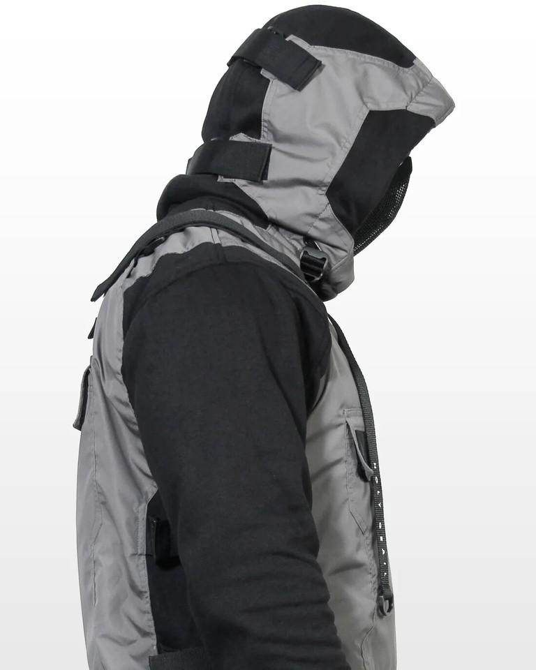 Men's Techwear Gray Jacket Vest fleece Pullover Hoodie TAC-BHV.02/GREY ...