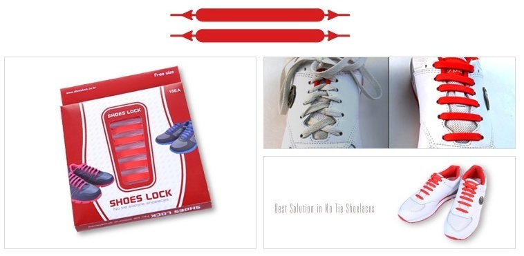 No Tie Athletic Elastic SILICONE SHOES LOCK Sneaker Shoelaces dress ...