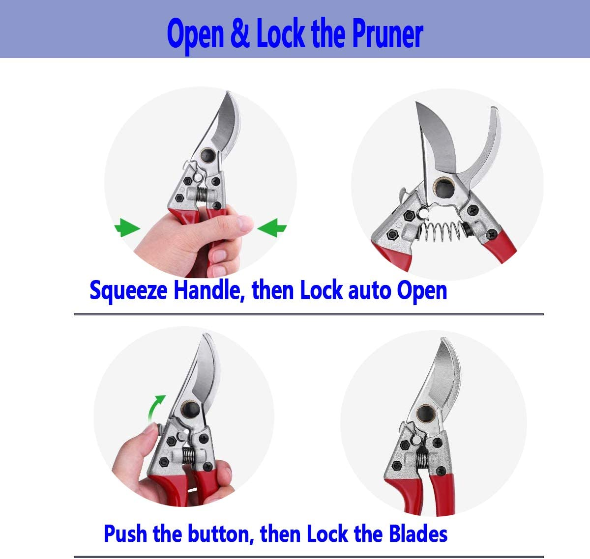 8" Pruning Shears Professional Bypass Garden Shear Hand Pruners ...