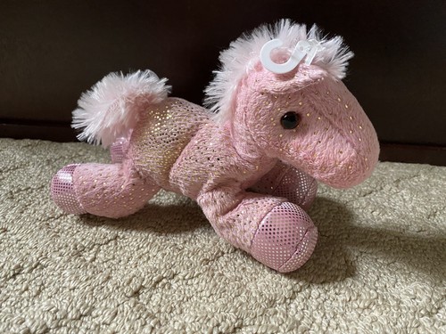 Aurora Pink Sparkle Pony Horse Plush Stuffed Animal Toy Beanie Fluffy ...