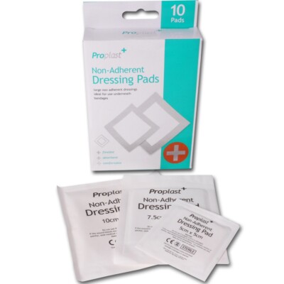 10x Non-Stick DRESSING PADS Assorted Size Bandage Flexible Absorbent ...