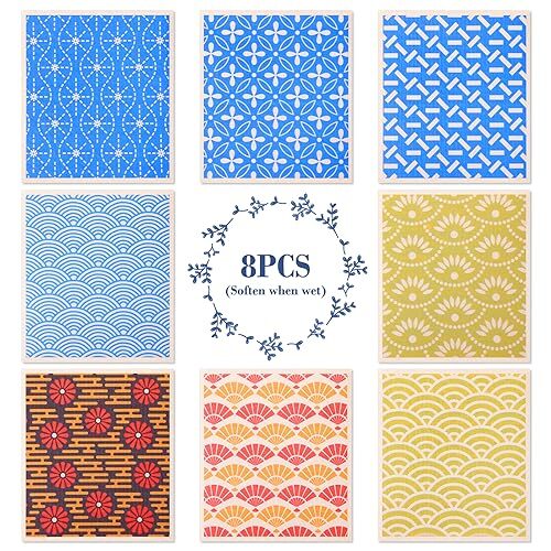 8 Pack Swedish Dishcloths for Kitchen, Reusable Dish Cloth Persian ...