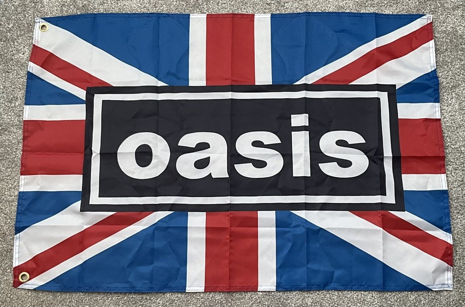 OASIS UNION JACK MUSIC FLAG – 3x2 Ft BRITPOP - FESTIVALS NOEL & LIAM ...