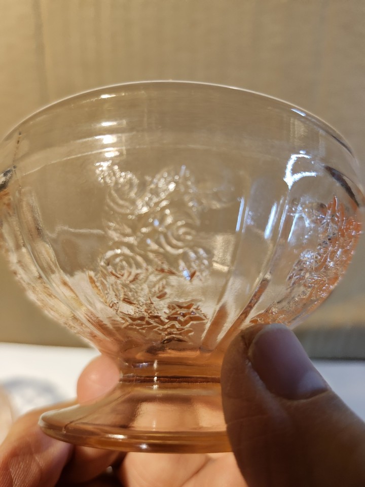 (JT) Mixed Lot 7 Pieces Depression Glass Pink & Yellow Candy Dish ...