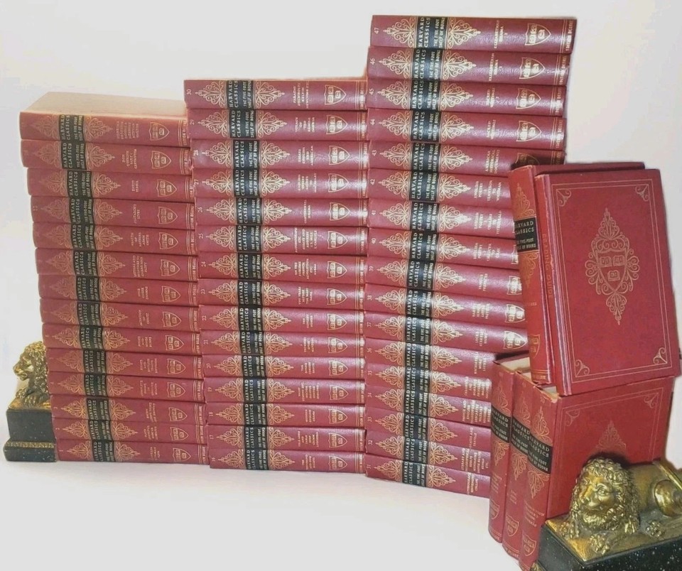 52 Harvard Classics Complete Set 5 Foot Shelf Delux Leather And 2 ...