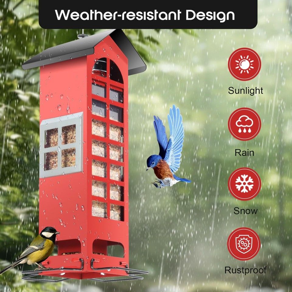 Spring Bird Feeders Squirrel Proof for Spring Hanging, Weight Activated ...