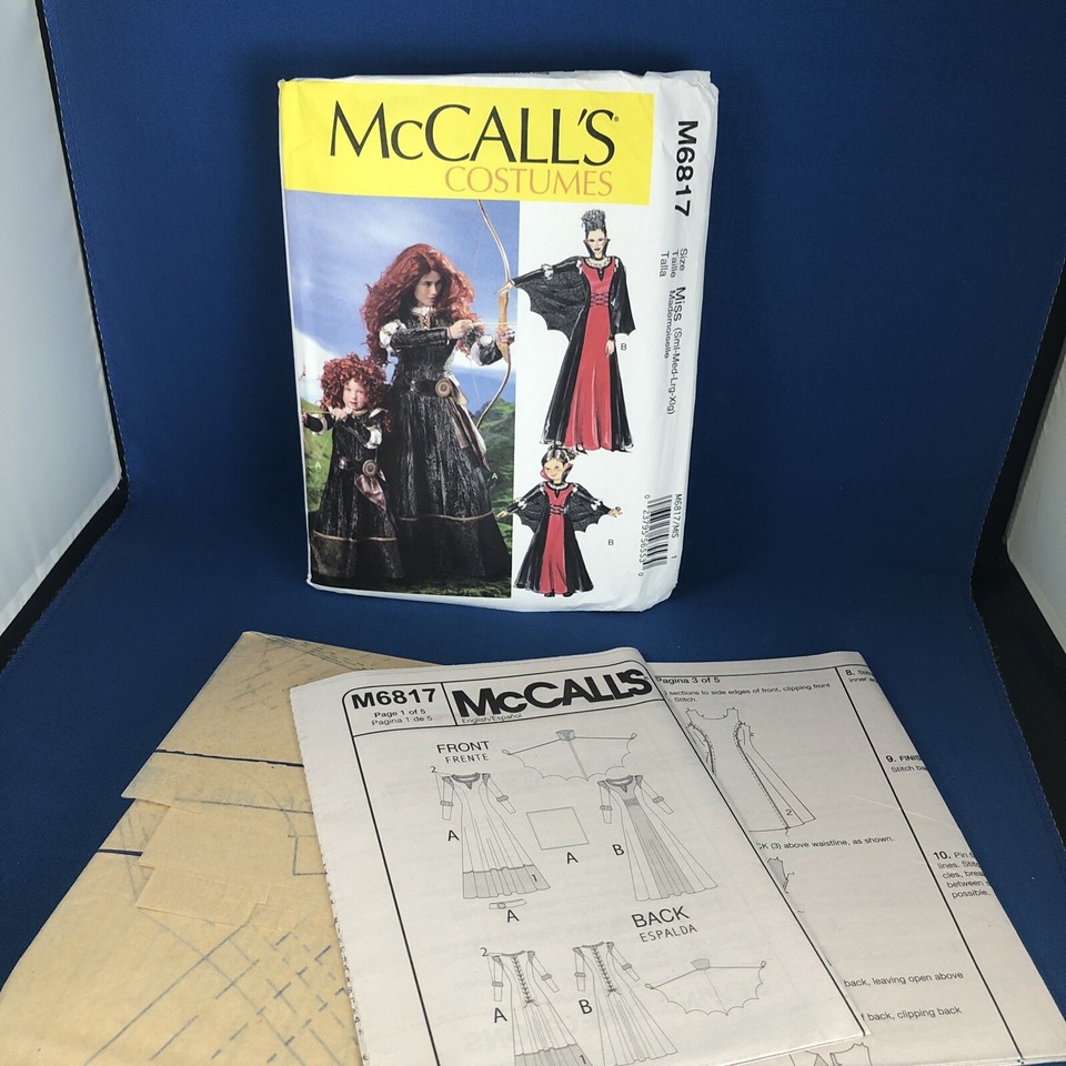 McCall's Pattern M6817 Discontinued BRAVE Merida Disney Princess Miss ...
