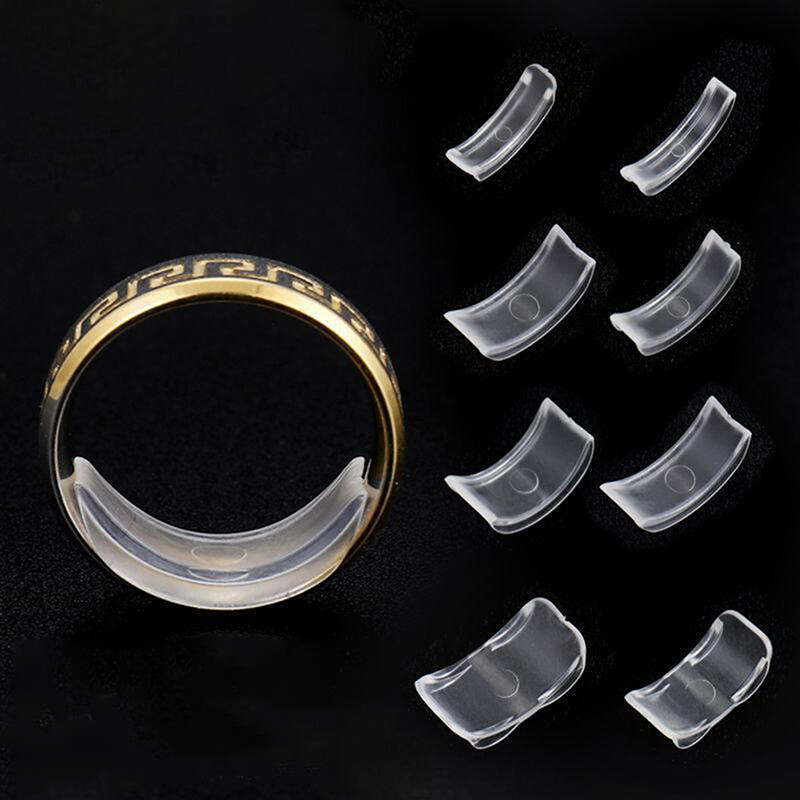 8 Sizes Invisible Clear Ring Size Adjuster Resizer Loose Ring Reducer ...