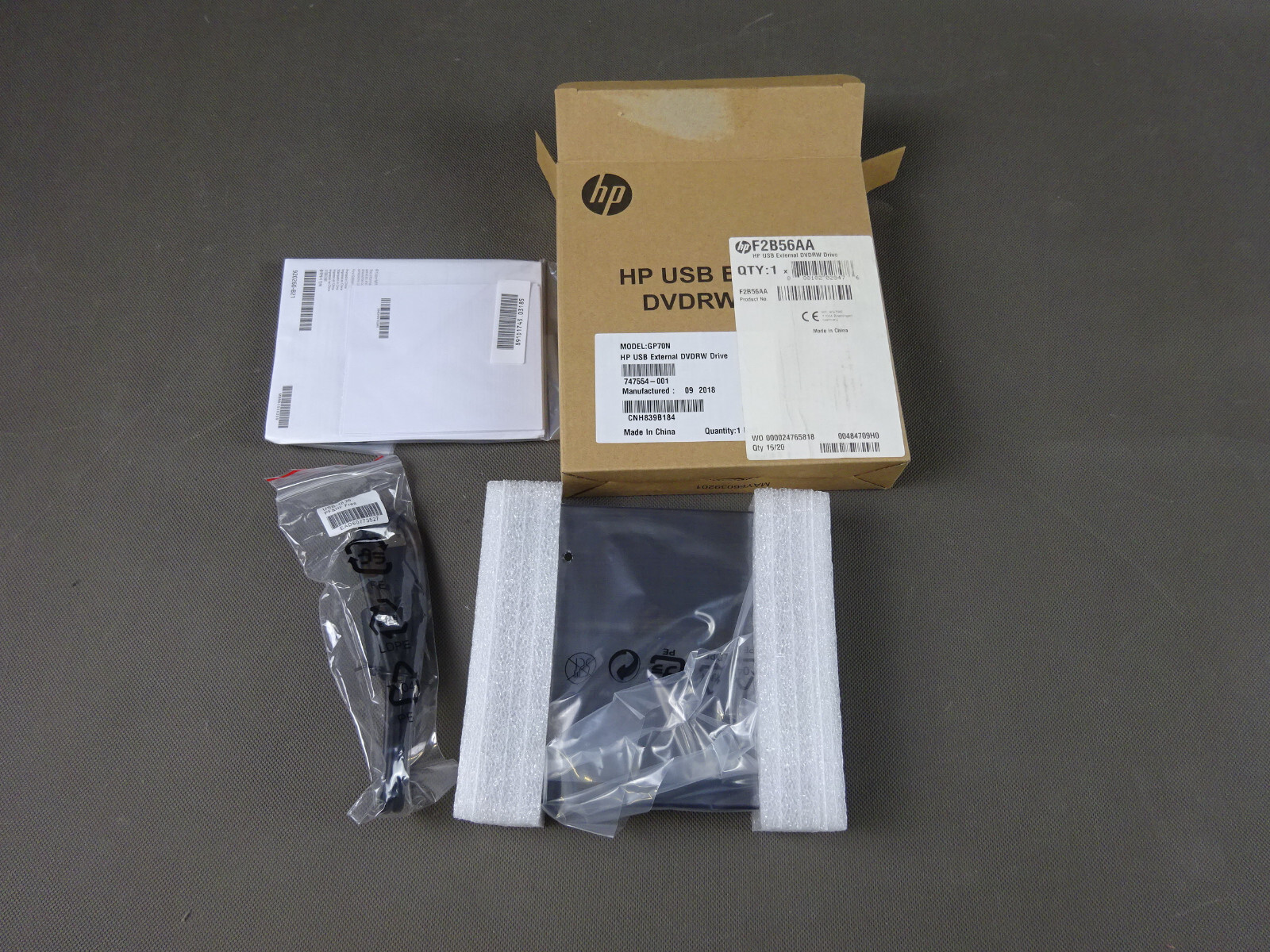 HP DVD-RW USB Externes Laufwerk (F2B56AA / GP70N) 888182028476 | eBay