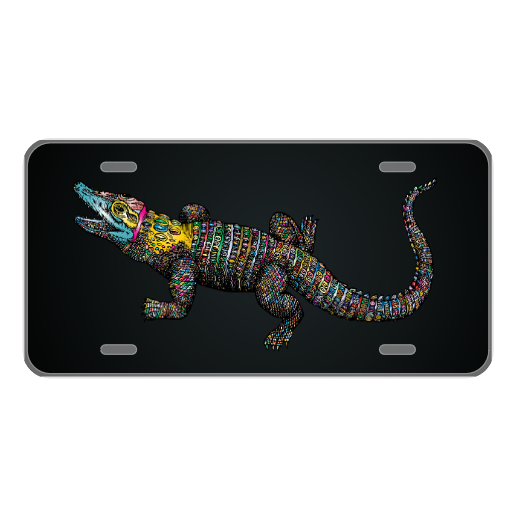 Custom Personalized License Plate Auto Car Tag With Colorful Crocodile ...