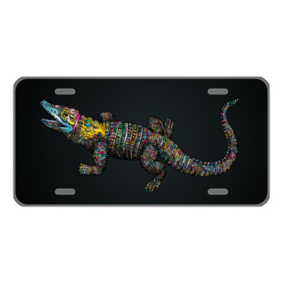 Custom Personalized License Plate Auto Car Tag With Colorful Crocodile ...