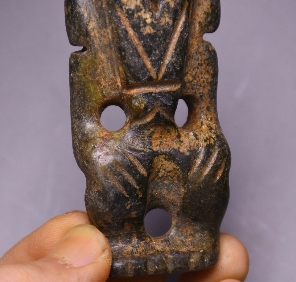8cm China Hongshan Culture Old Jade Carved Sun God Sun-God Helios ...