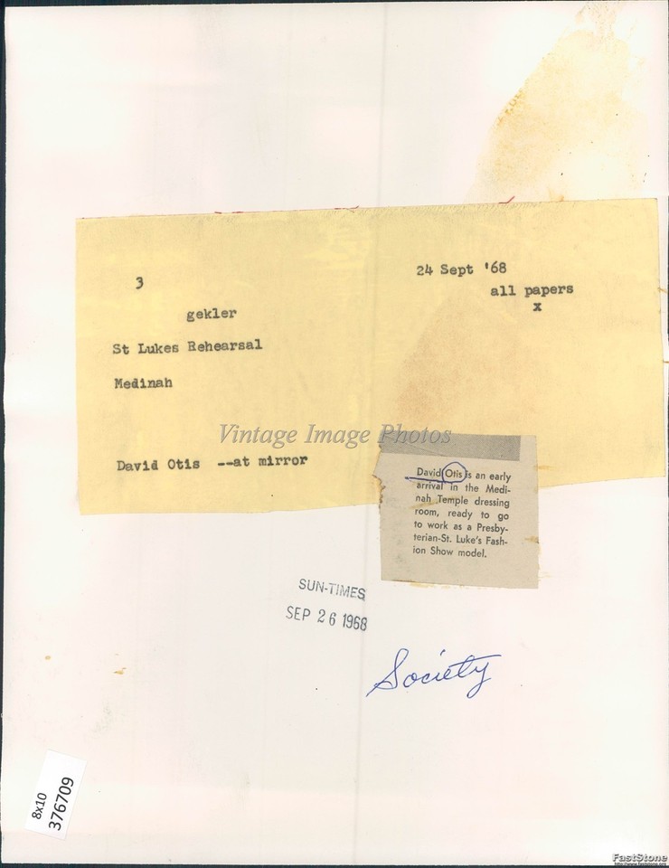 1968 Medinah Temple Chicago David Otis Lukes Fashion Show 8X10 Vintage ...
