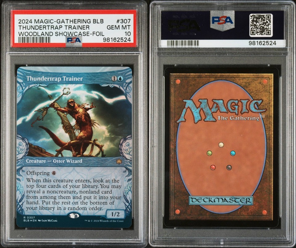THUNDERTRAP TRAINER 2024 MTG Bloomburrow WOODLAND SHOWCASE FOIL PSA GEM ...