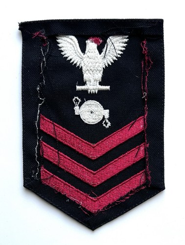 Military Navy Uniform Patch Korean War US Petty Officer Boiler Tech Red ...