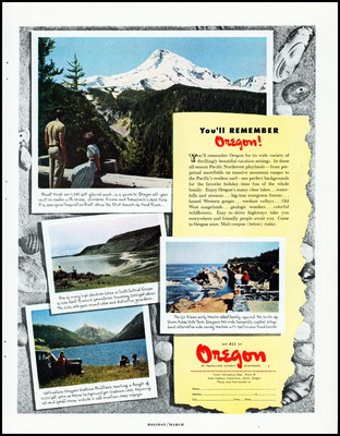 1949 Oregon State Traveling Scenic Highways vacations retro photo print ...