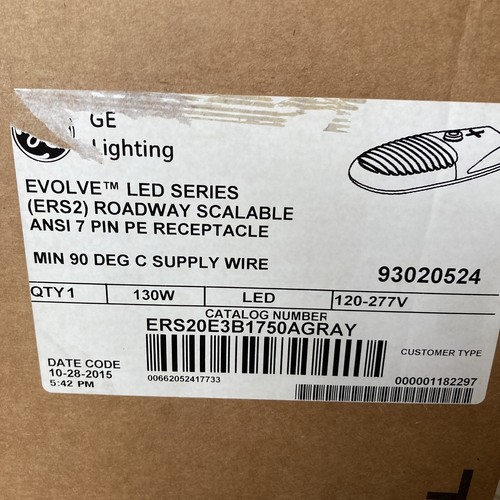 GE Evolve LED Roadway Light ERS20E3B1750AGRAY (130W) 7 Pin Receptacle ...