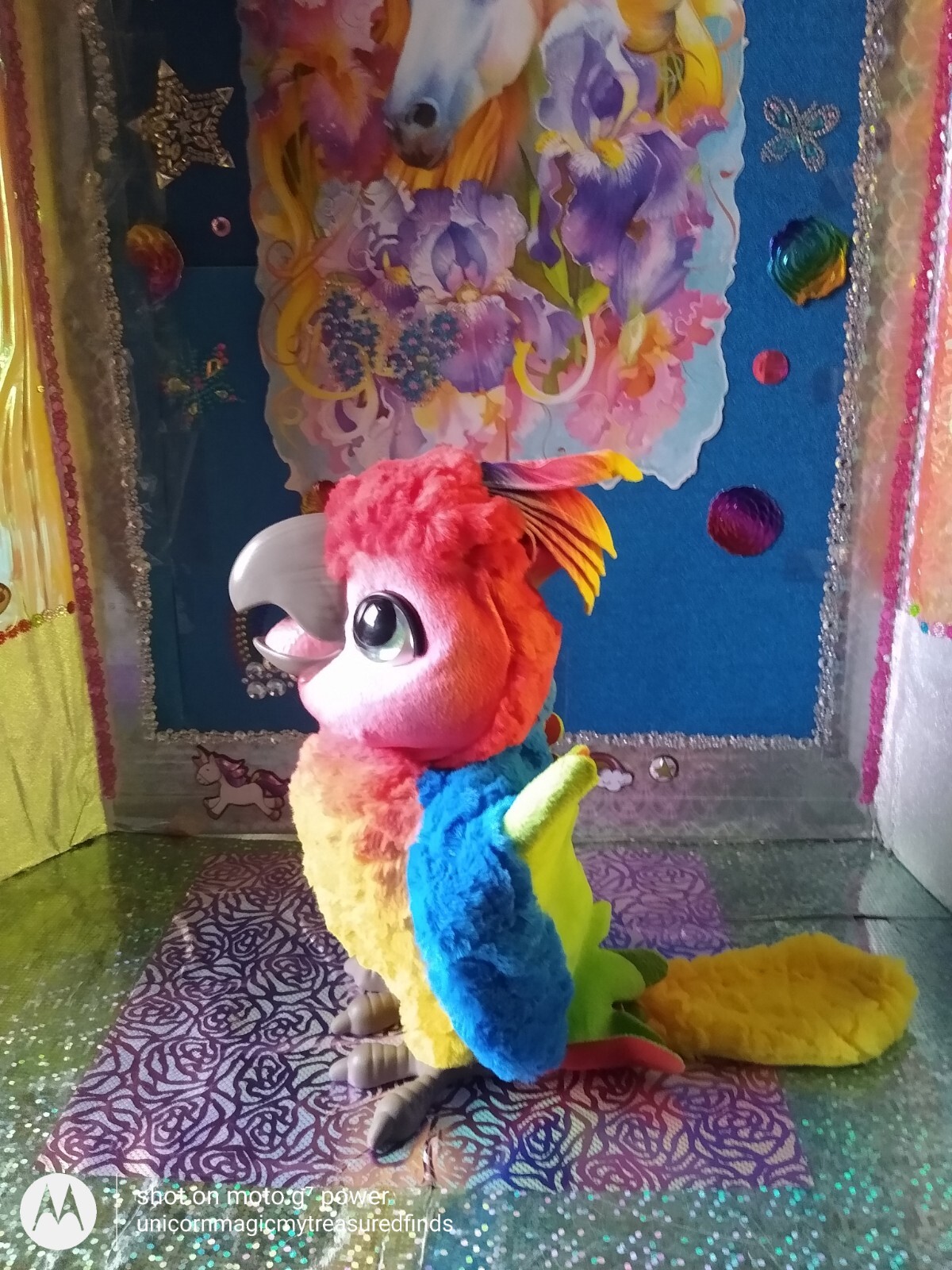 🦄Hasbro /FurReal "Rock-A-Too" Talking {Parrot} Show Bird 12" Animated ...