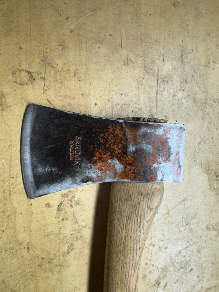 Vintage Sandvik 2 1/4 lb Axe with Hoffman Blacksmithing Hickory Handle ...