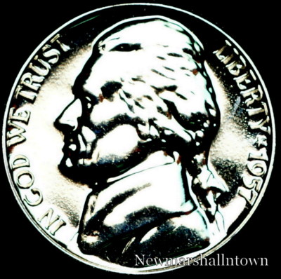 1957 Jefferson Mint Proof Nickel from Original Proof Set (Raw Coin) | eBay