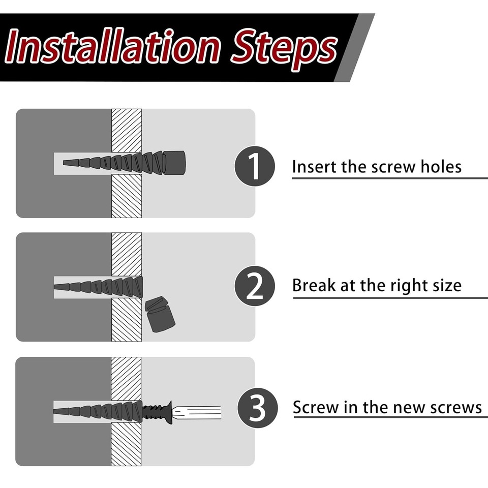 15 Pcs Wood Anchor Stripped Screw Hole Repair Kits-Door Hinge Normal ...