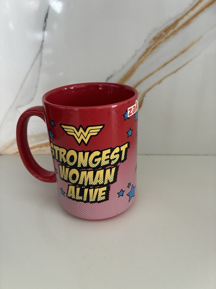 Zak Designs Wonder Woman Mug Strongest Woman Alive Red Coffee Mug Cup ...