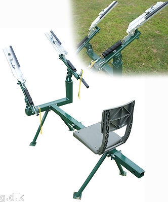 DOUBLE ARM MANUAL SEATED CLAY PIGEON TRAP,CLAY TARGET THROWER, RABBIT ...