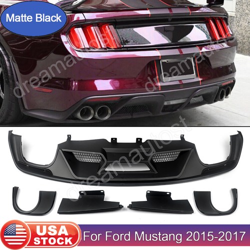 Fits 15-2017 Ford Mustang GT350 GT500 Style Rear Bumper Diffuser Lip ...