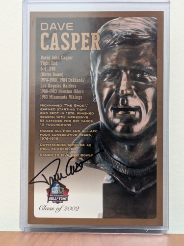 Dave Casper Signed Hall of Fame Bronze Bust Postcard Autograph /150 | eBay